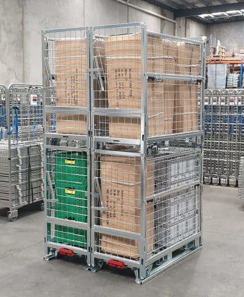 Half High Sided Pallet Cage Still with Castor Wheels | Steel Cage ...
